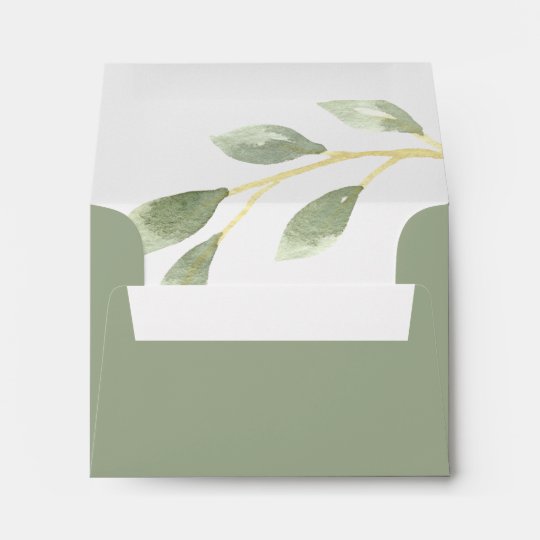 Green Foliage Botanical Pre-Printed Address RSVP Envelope | Zazzle.com