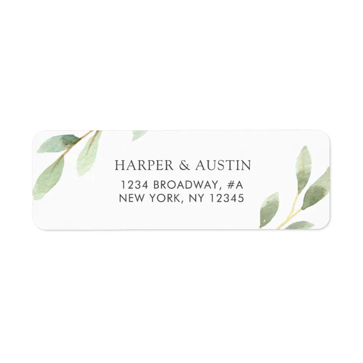 Green Foliage Botanical Return Address Label | Zazzle