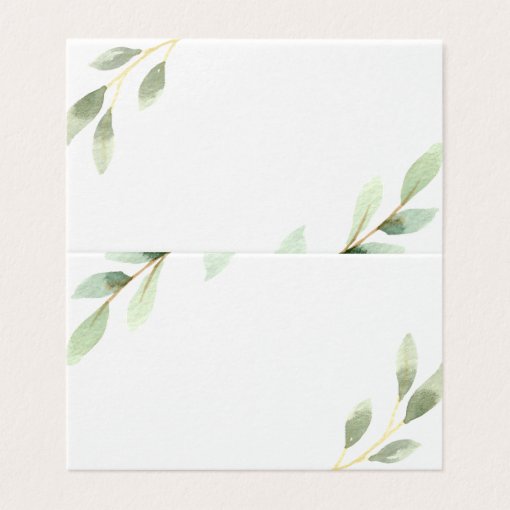 Green Foliage Botanical Table Place Card | Zazzle