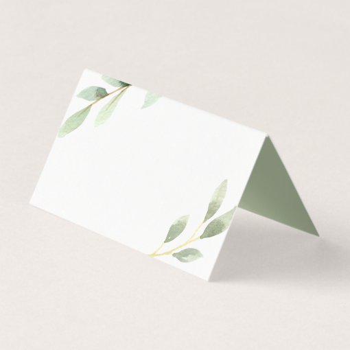Green Foliage Botanical Table Place Card | Zazzle