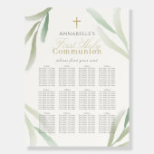 Green Foliage First Holy Communion Seating Chart Foam Board | Zazzle