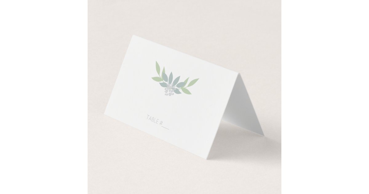 Green foliage place cards - folded | Zazzle