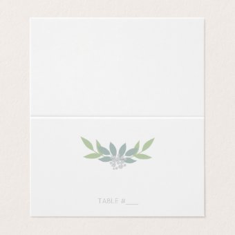 Green foliage place cards - folded | Zazzle