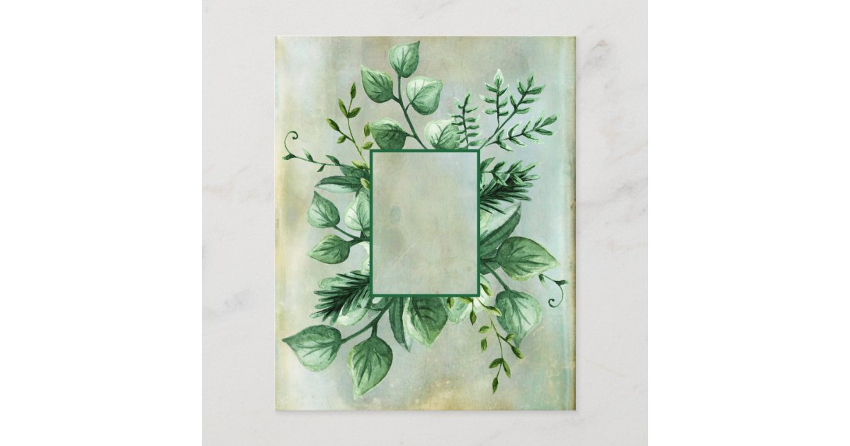 Green Foliage Watercolour Scrapbook Paper | Zazzle