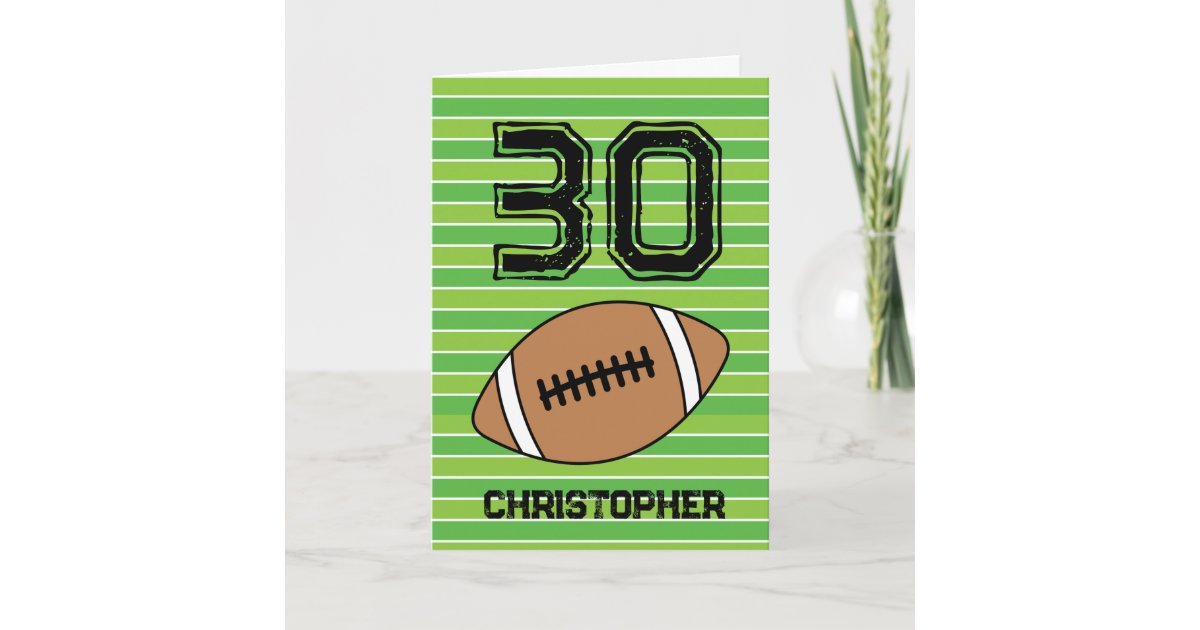 Green Football 30th Birthday Card | Zazzle