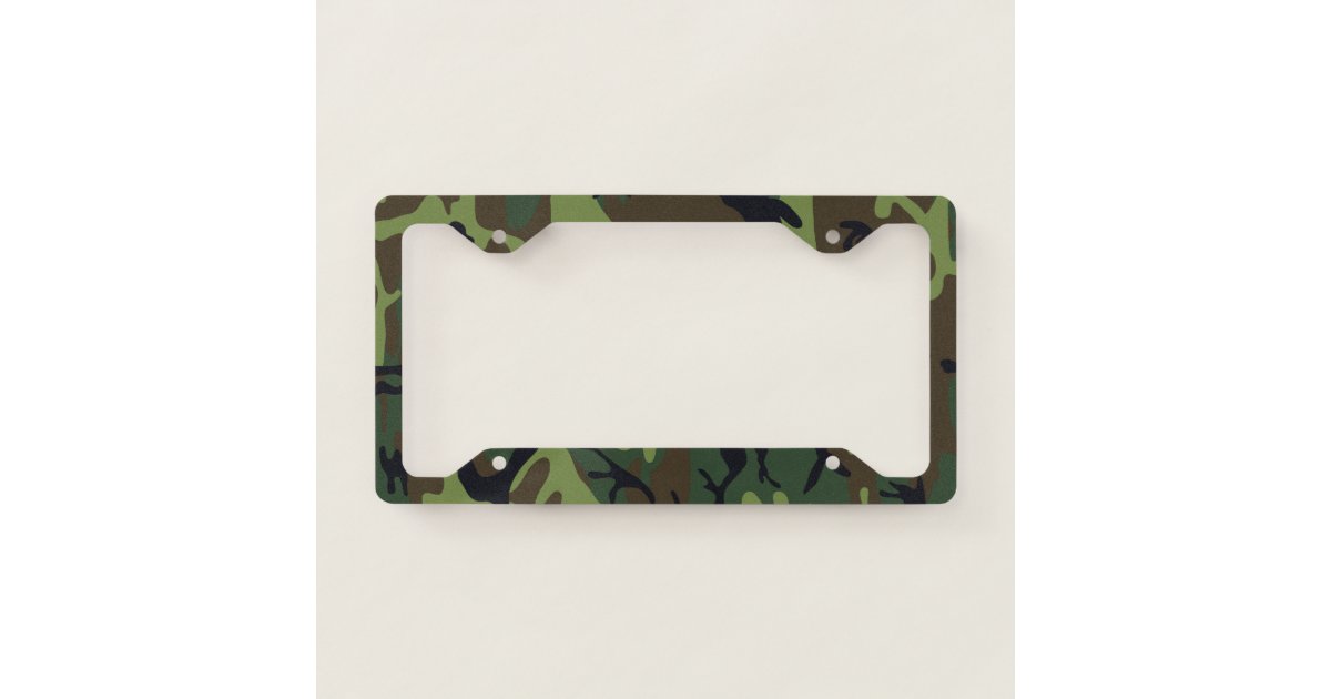 Green Forest Military Camo License Plate Frame | Zazzle