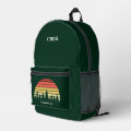 Green Forest Sunset Camping Trip Customizable Printed Backpack | Zazzle