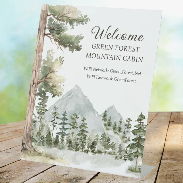 Green Forest Vacation Rental House Welcome Pedestal Sign | Zazzle