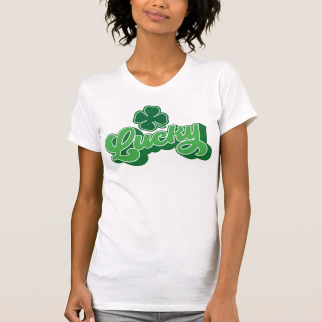 Green Four Leaf Clover Lucky T-Shirt | Zazzle