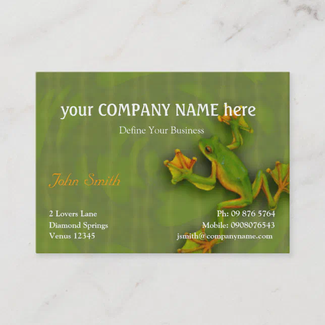 Green Frog Business Card | Zazzle