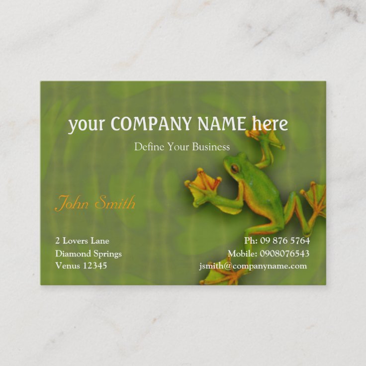 Green Frog Business Card | Zazzle