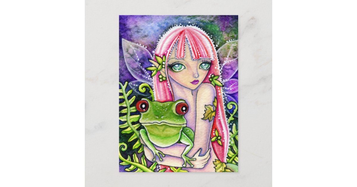 Green Frog Elf - Postcard | Zazzle