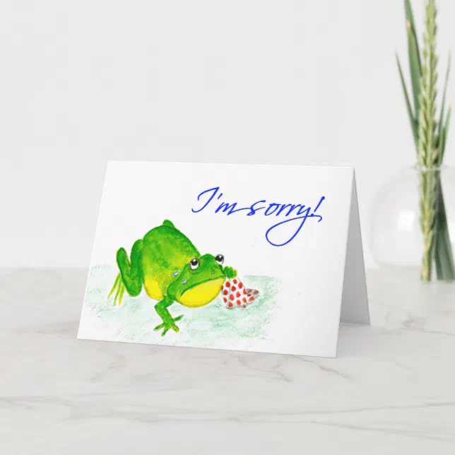Green Frog 'I'm Sorry!' Card | Zazzle