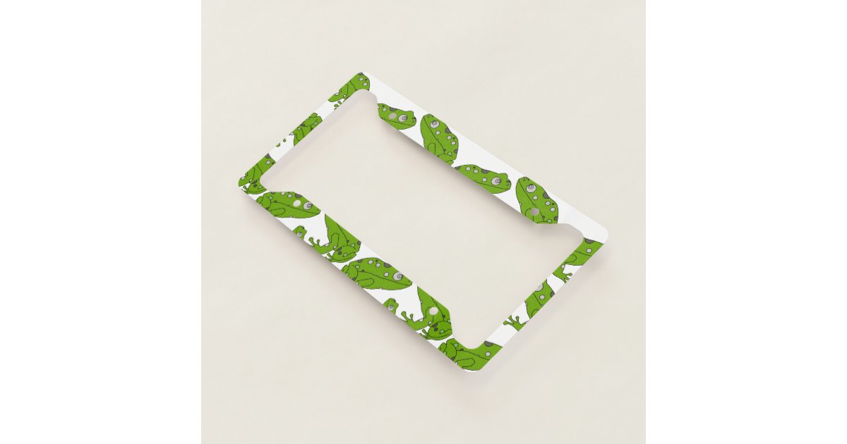 Green Frog License Plate Frame | Zazzle