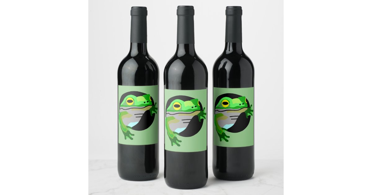 Green Frog Wine Label | Zazzle