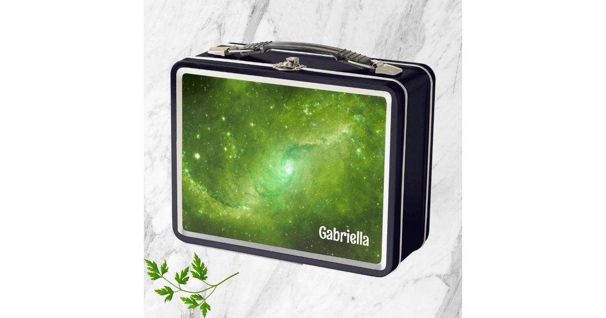 Green Galaxy In Space Metal Lunch Box | Zazzle