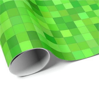Green Gamer Pixels Birthday Party Wrapping Paper | Zazzle