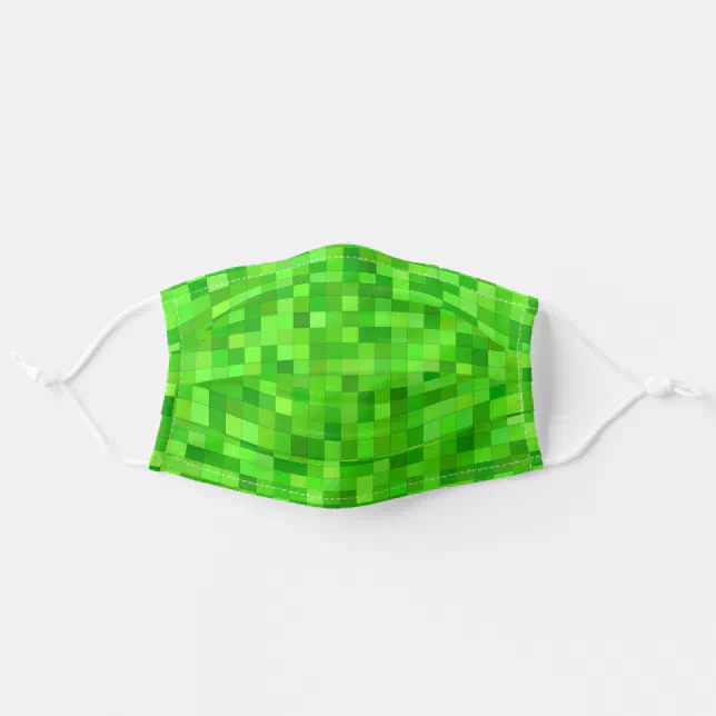 Green Gamer Pixels | Custom Adult Cloth Face Mask | Zazzle