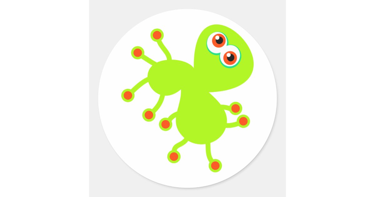Green Germ Classic Round Sticker | Zazzle