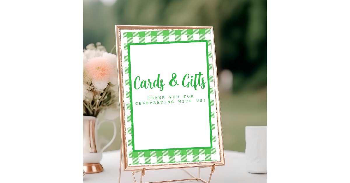Green Gingham Cards and Gifts | Zazzle