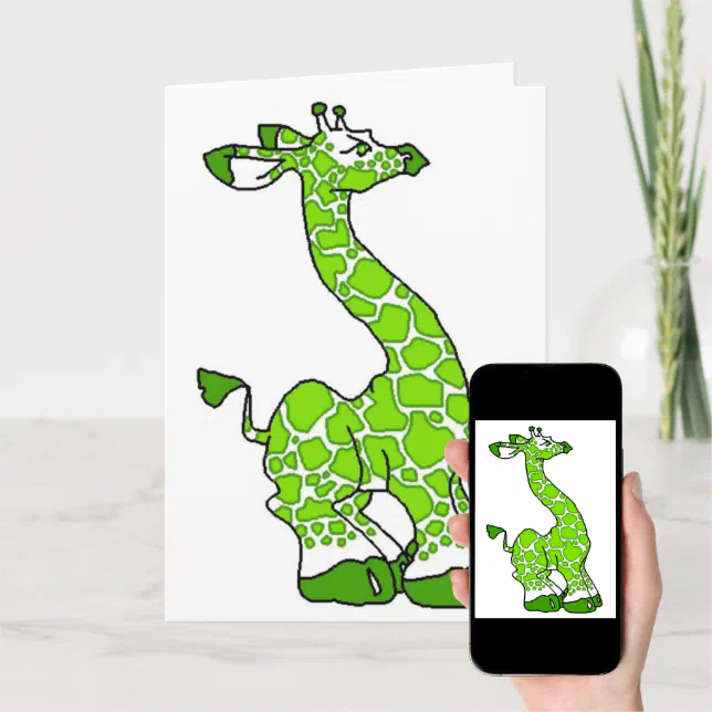 Green Giraffe Card | Zazzle