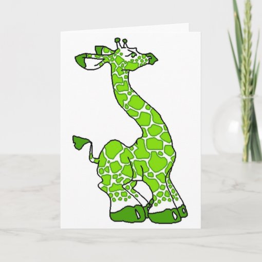 Green Giraffe Card | Zazzle