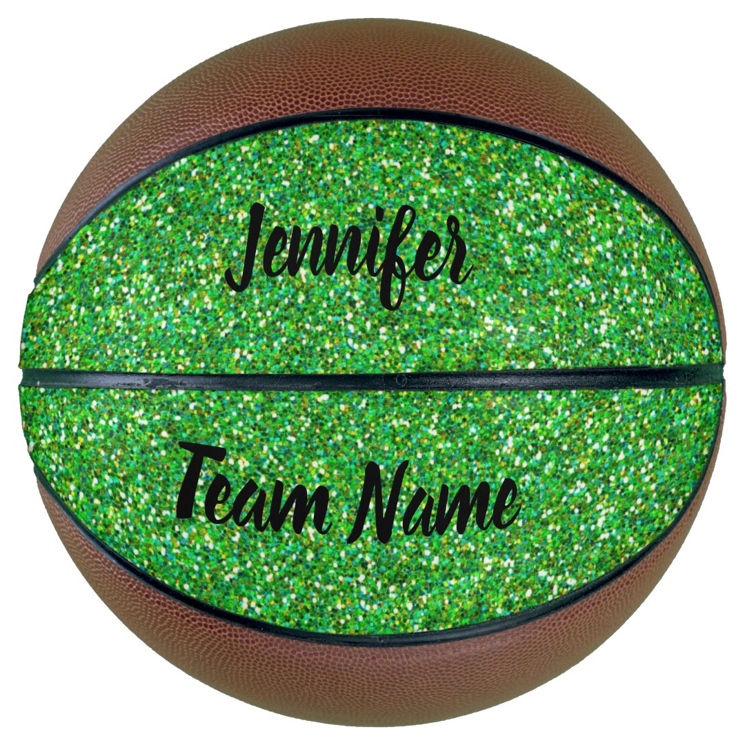 Green Glitter Basketball | Zazzle