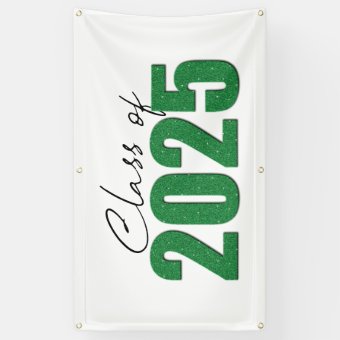 Green Glitter Class of 2025 Banner | Zazzle