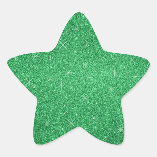 Green glitter stars star sticker | Zazzle