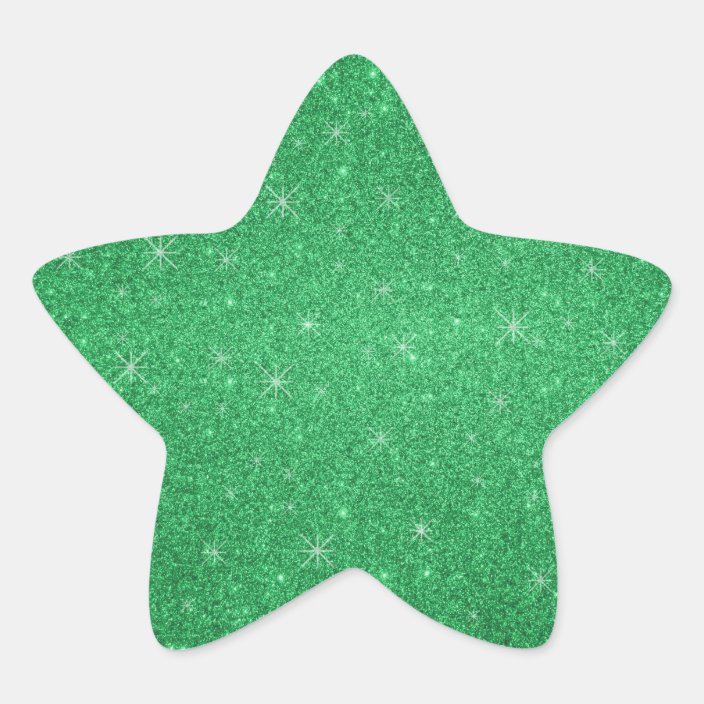 Green glitter stars star sticker | Zazzle.com