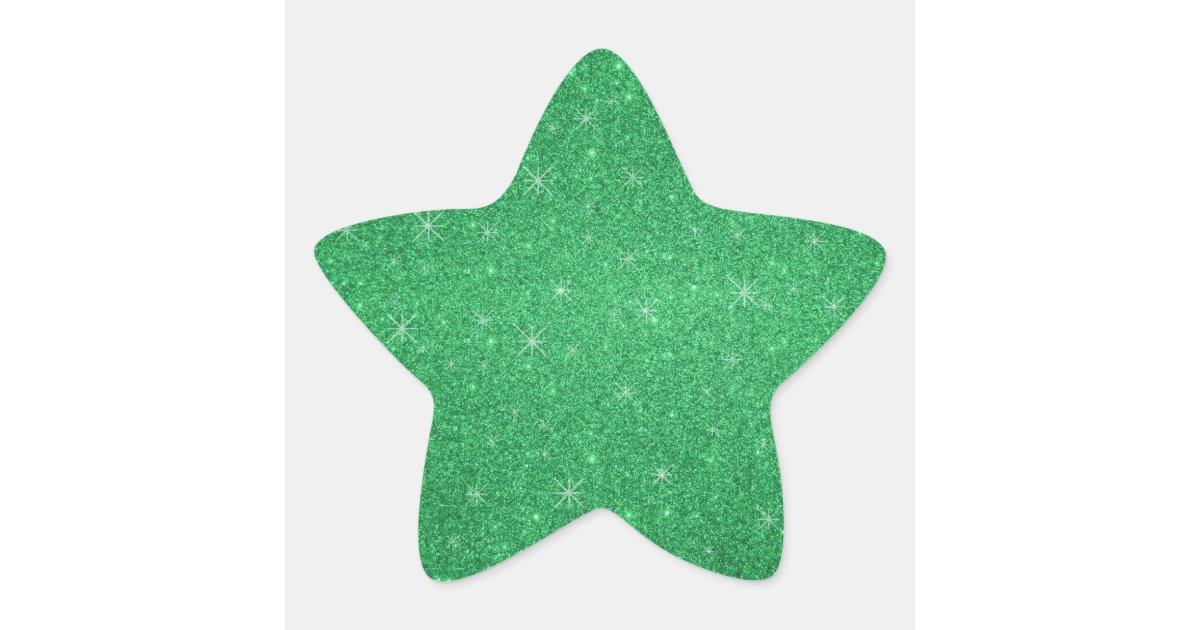Green glitter stars star sticker | Zazzle