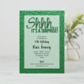Green Glitter SURPRISE Birthday Invitations | Zazzle