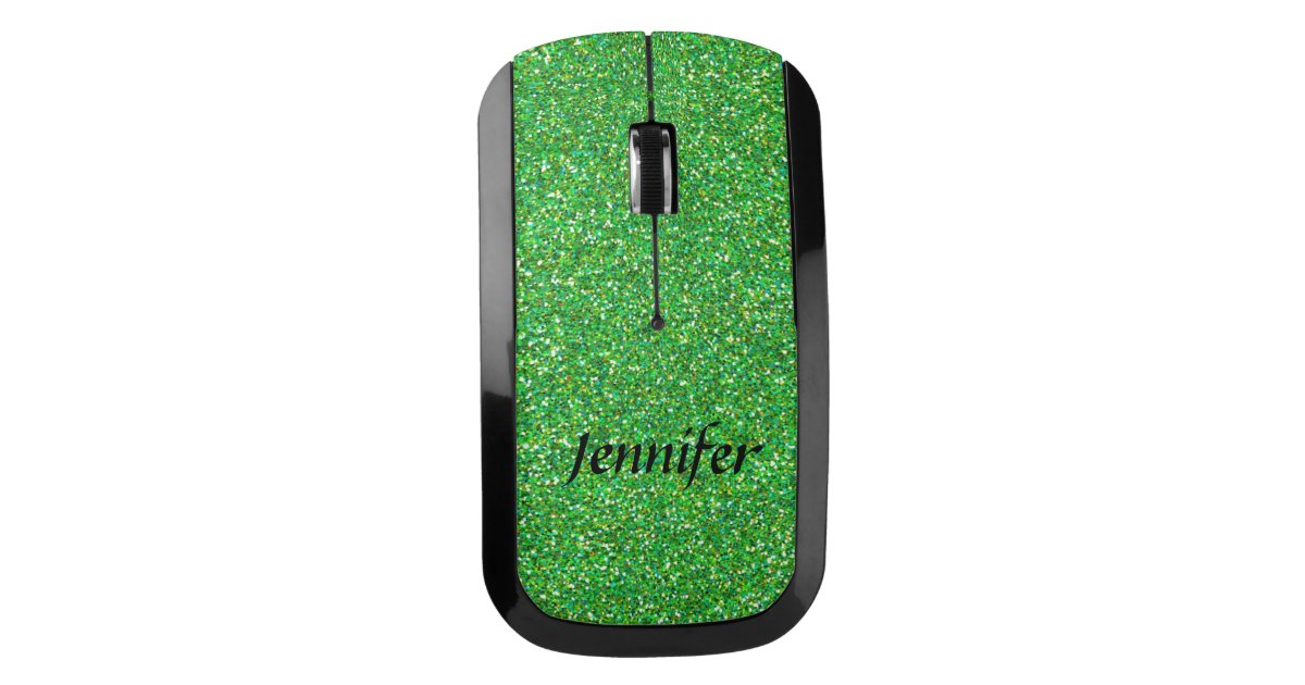 Green Glitter Wireless Computer Mouse | Zazzle