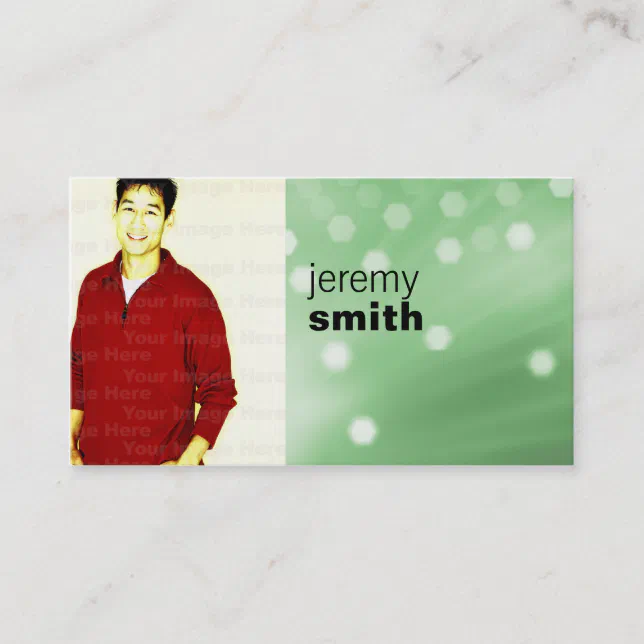 Green Glow Headshot Business Card | Zazzle