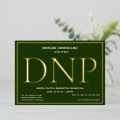 Green Gold DNP Graduation Foil Invitation | Zazzle