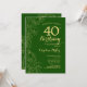 Green Gold Floral 40th Birthday Party Invitation | Zazzle