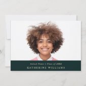 Green Gold Floral Letter Graduation Party Photo Invitation | Zazzle