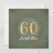 Green gold glitter floral border 60th Birthday Invitation | Zazzle