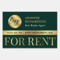 Green & Gold Logo House For Rent Promotional Yard Sign | Zazzle
