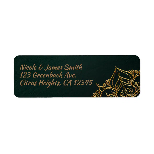 Green & Gold Moroccan Arabian Nights Wedding Label | Zazzle