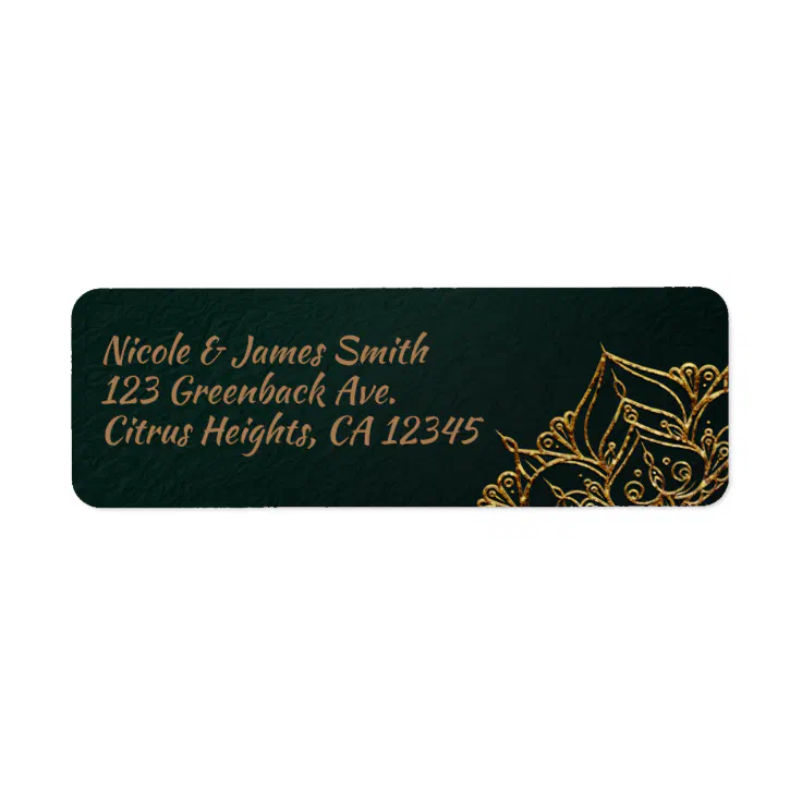Green & Gold Moroccan Arabian Nights Wedding Label | Zazzle
