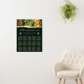 Green & Gold Safari Agate Wedding Seating Chart Foam Board | Zazzle