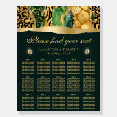 Green & Gold Safari Agate Wedding Seating Chart Foam Board | Zazzle