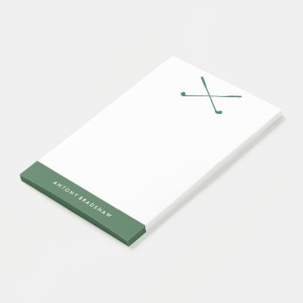 Green Golf Clubs Personalized Post-it Notes | Zazzle