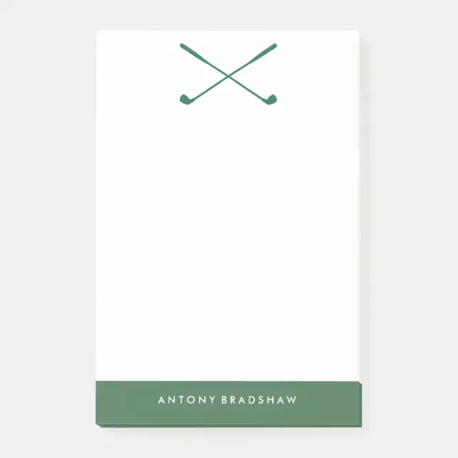 Green Golf Clubs Personalized Post-it Notes | Zazzle