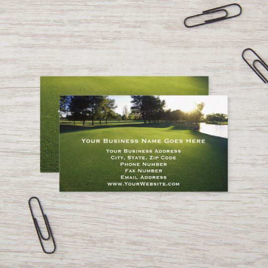 Green Golf Course at Dawn Business Card | Zazzle.com