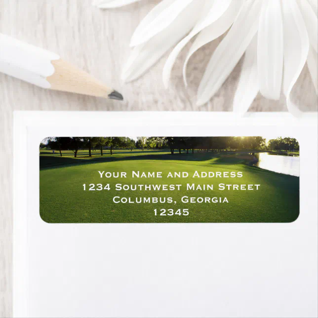 Green Golf Course at Dawn Label | Zazzle