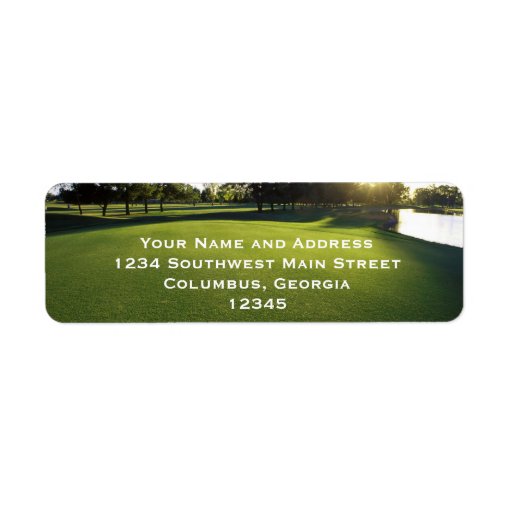 Green Golf Course at Dawn Label | Zazzle