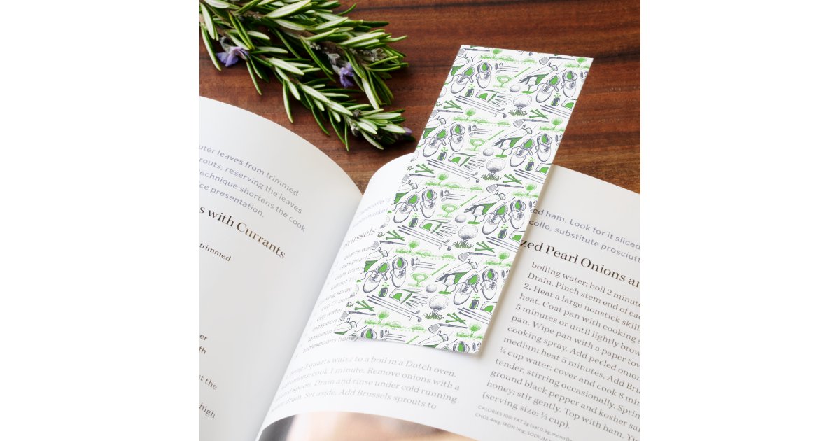 Green Golf Icons Pattern Bookmarks | Zazzle