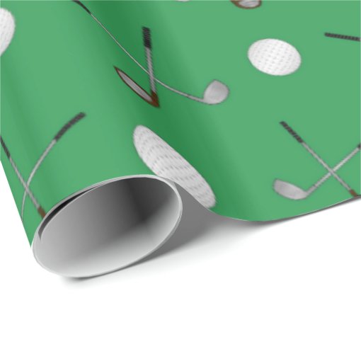 Green golf pattern wrapping paper | Zazzle